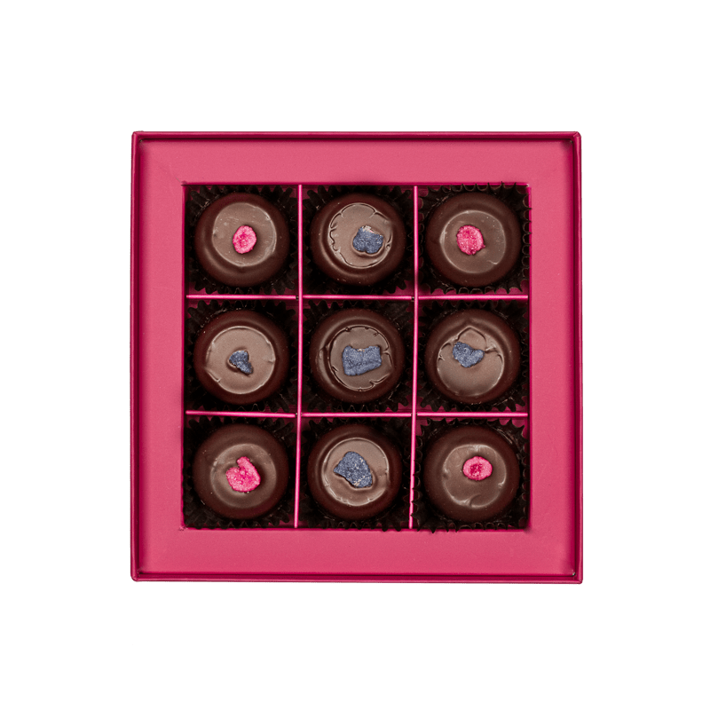 Rose & Violet Dark Cremes | Prestat Chocolates