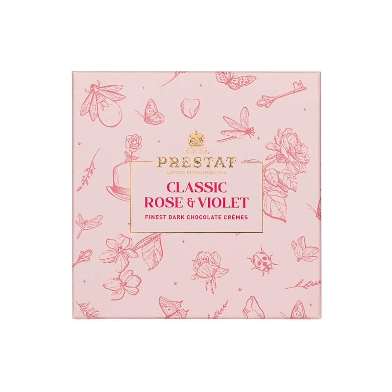 Rose & Violet Dark Cremes | Prestat Chocolates